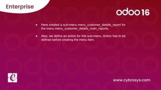 Actions and menus in odoo 16 | PPT