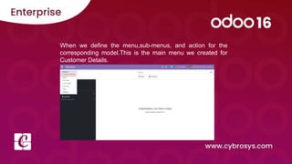 Actions and menus in odoo 16 | PPT