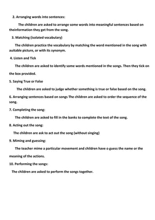 Action song / How to teach kids new song | PDF