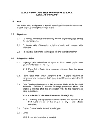 Action song rules and guidelines | DOC