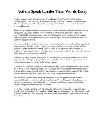 Actions Speak Louder Than Words Essay.pdf