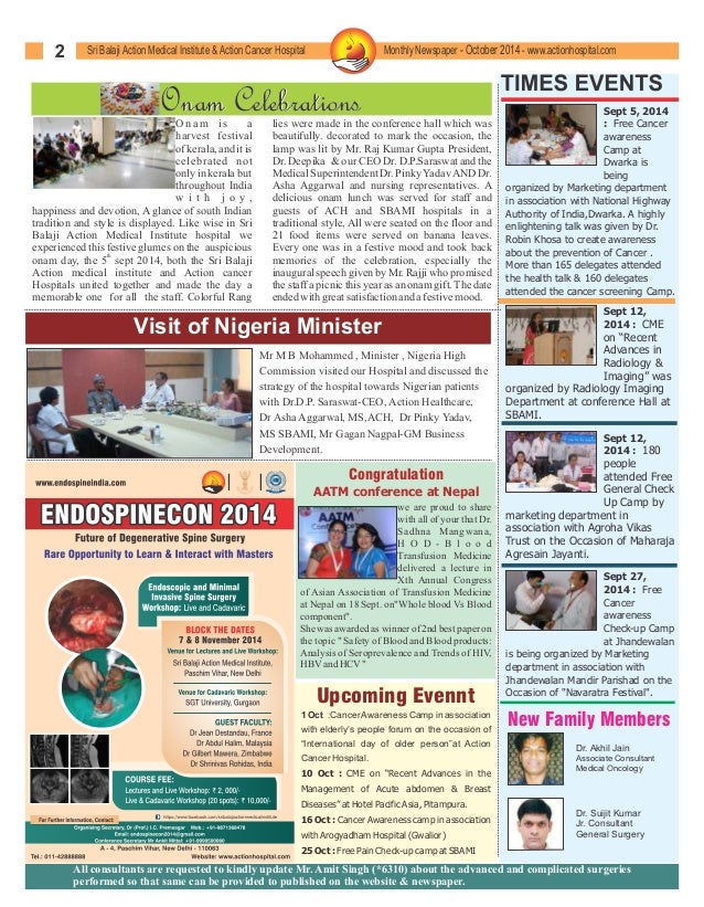 Action Times, October Edition by Sri Balaji Action Medical Institute ... Action Times, October Edition by Sri Balaji Action Medical Institute ...