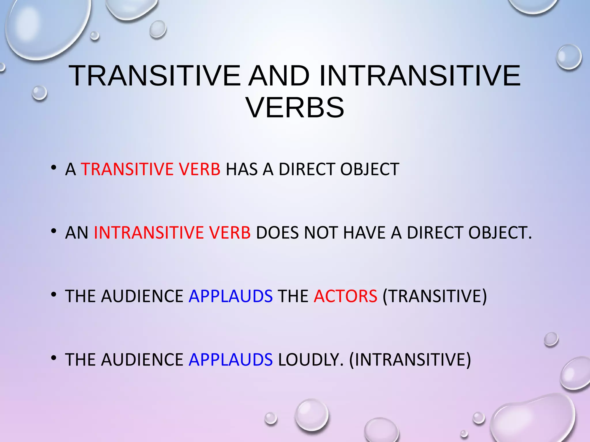 Action transitive intransitive verbs | PPT