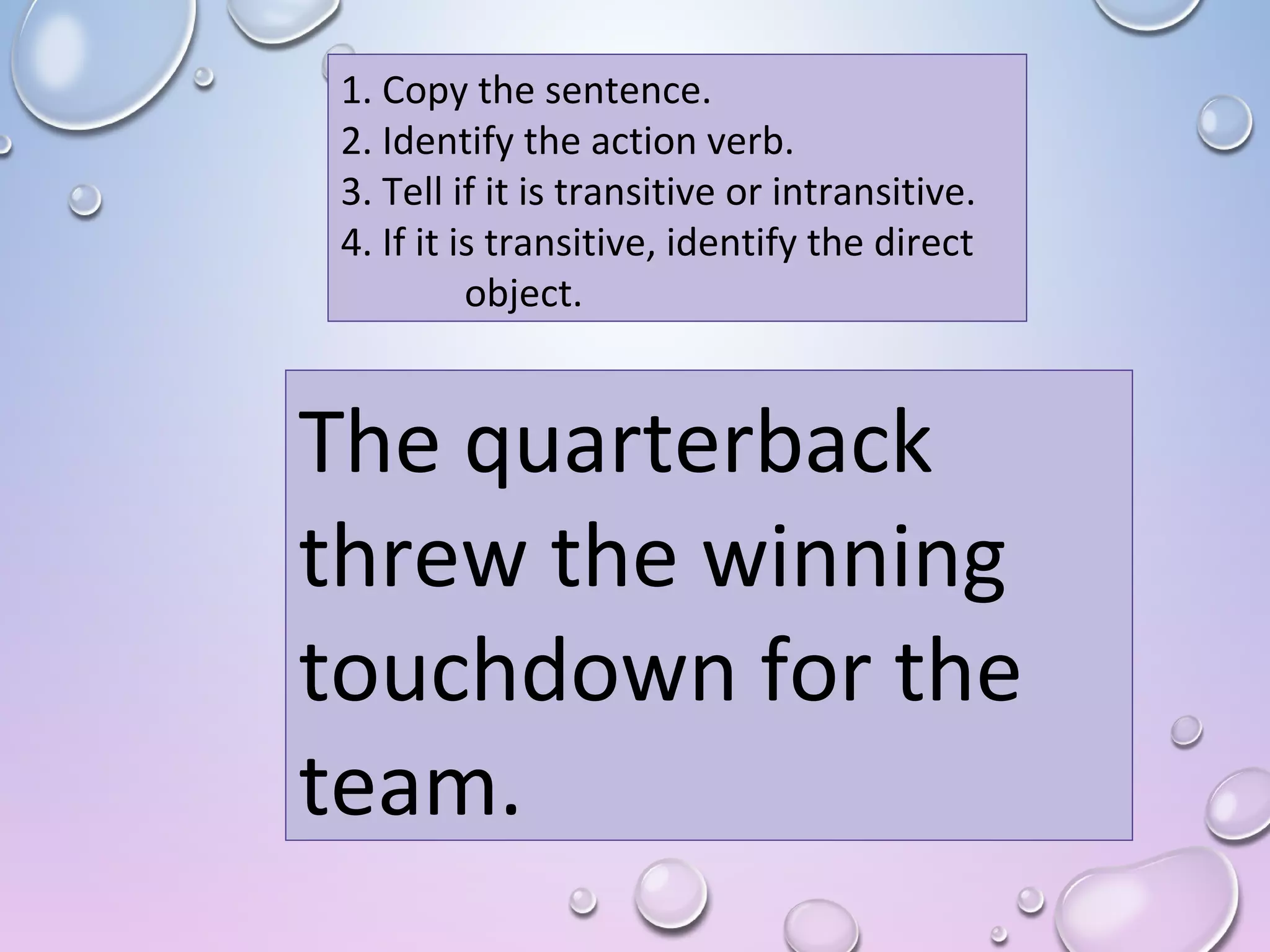 Action transitive intransitive verbs | PPT