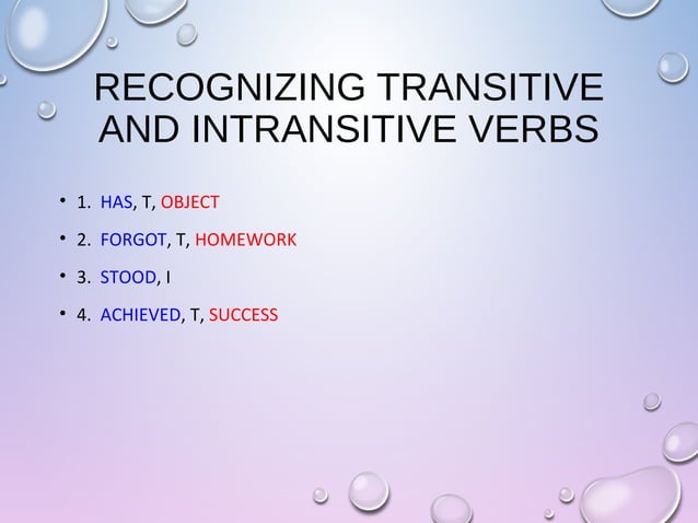 Action transitive intransitive verbs | PPT