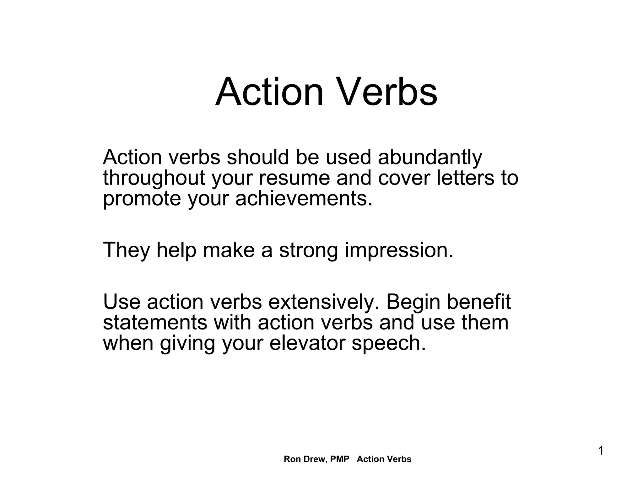 RDrew Action Verbs | PPT