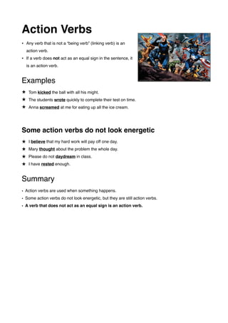 Action Verb Examples