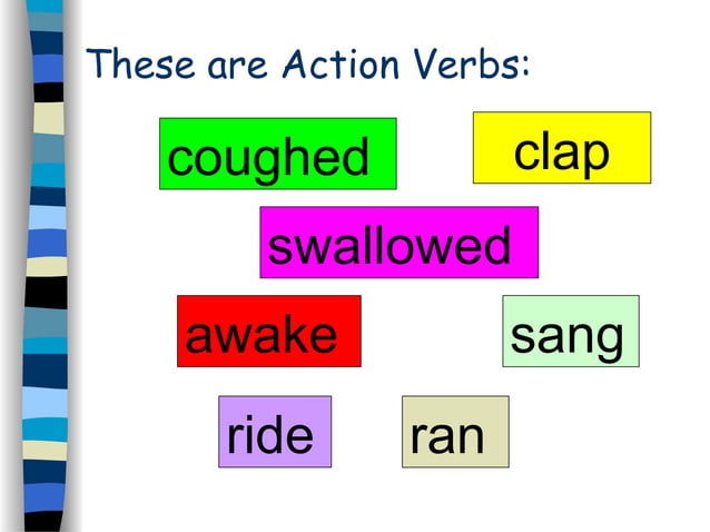 Action Verbs grammar lesson PowerPoint Presentation | PPT