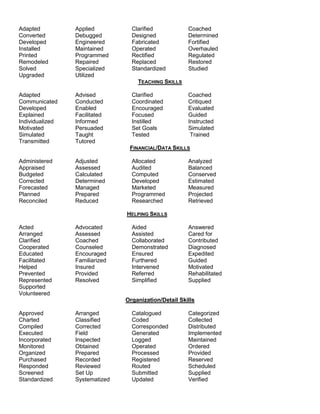 Action Verbs | PDF