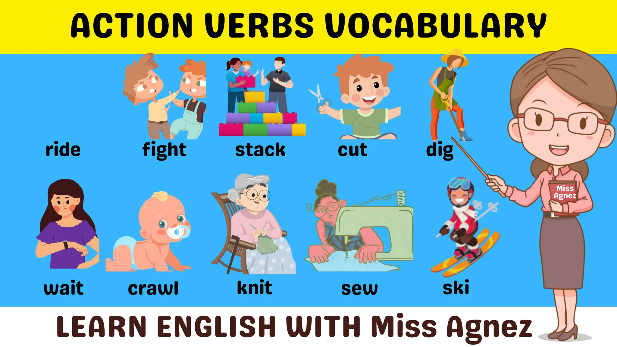Learn Action Verbs / Body Movement Vocabulary with Pictures and ...