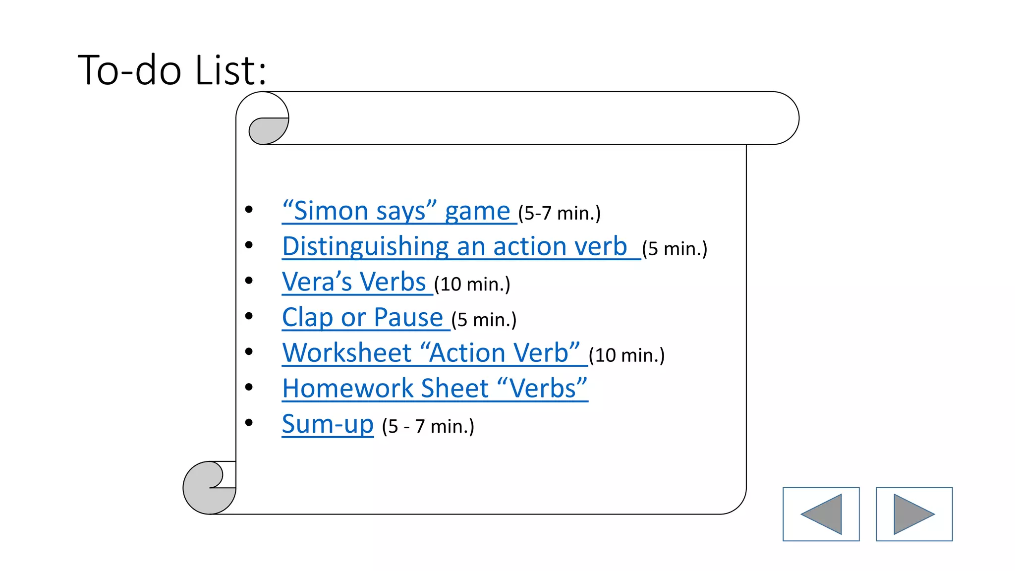 Action verbs PPT | PPTX
