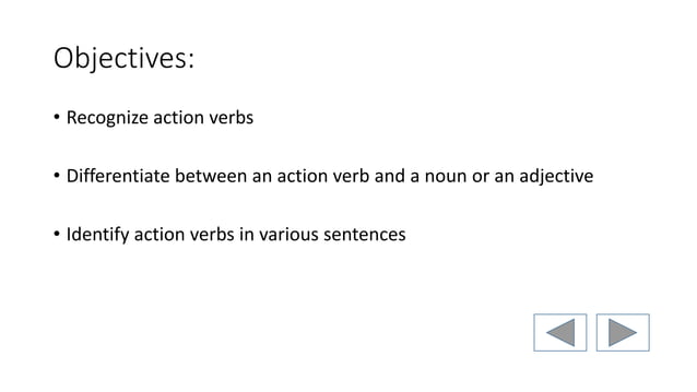 Action verbs PPT | PPTX