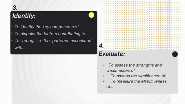 Action Verbs to write research objectives.pptx | Science