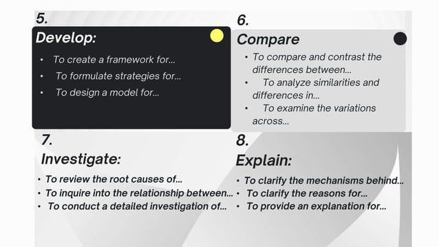 Action Verbs to write research objectives.pptx | Science