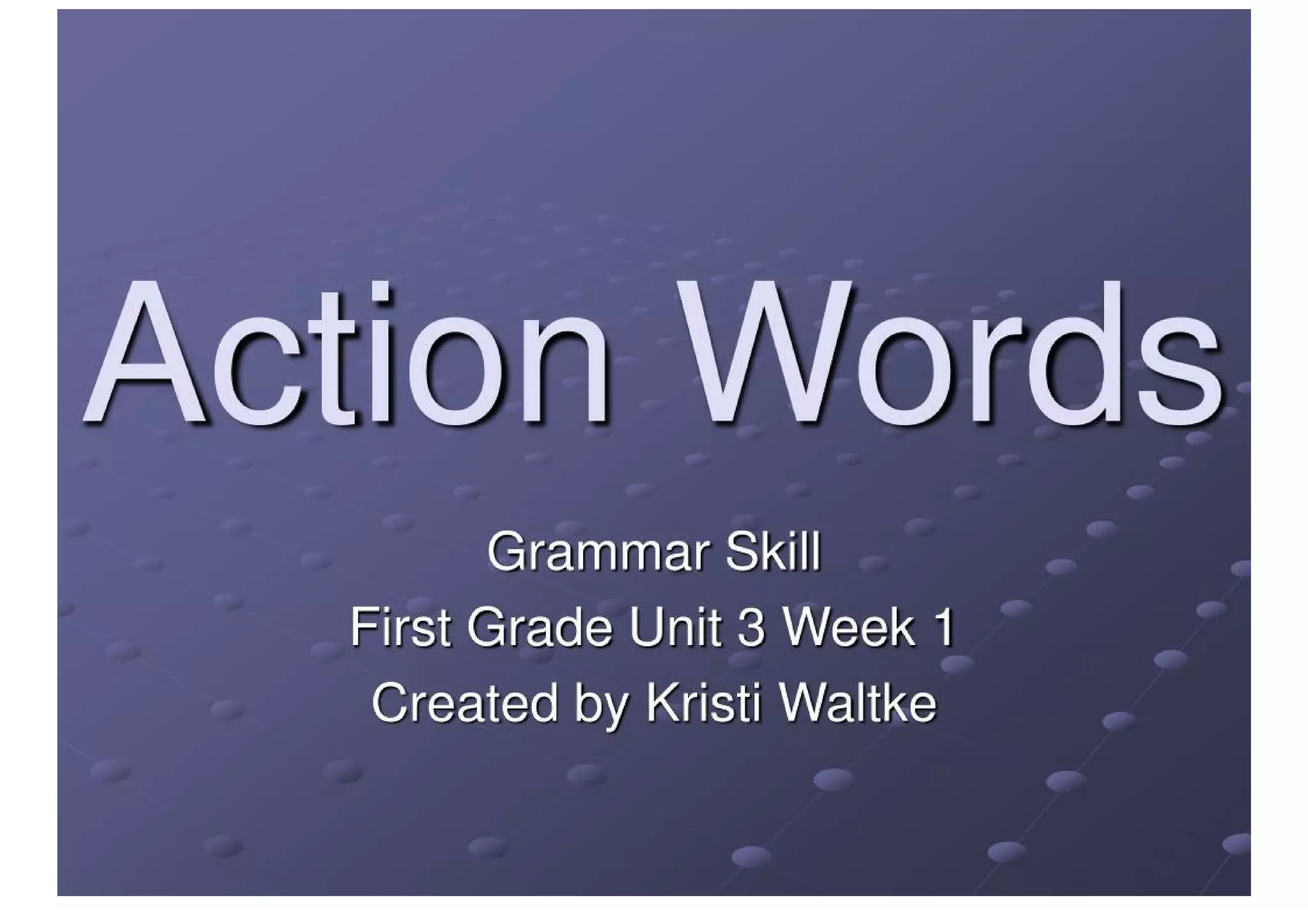 Action Words | PDF