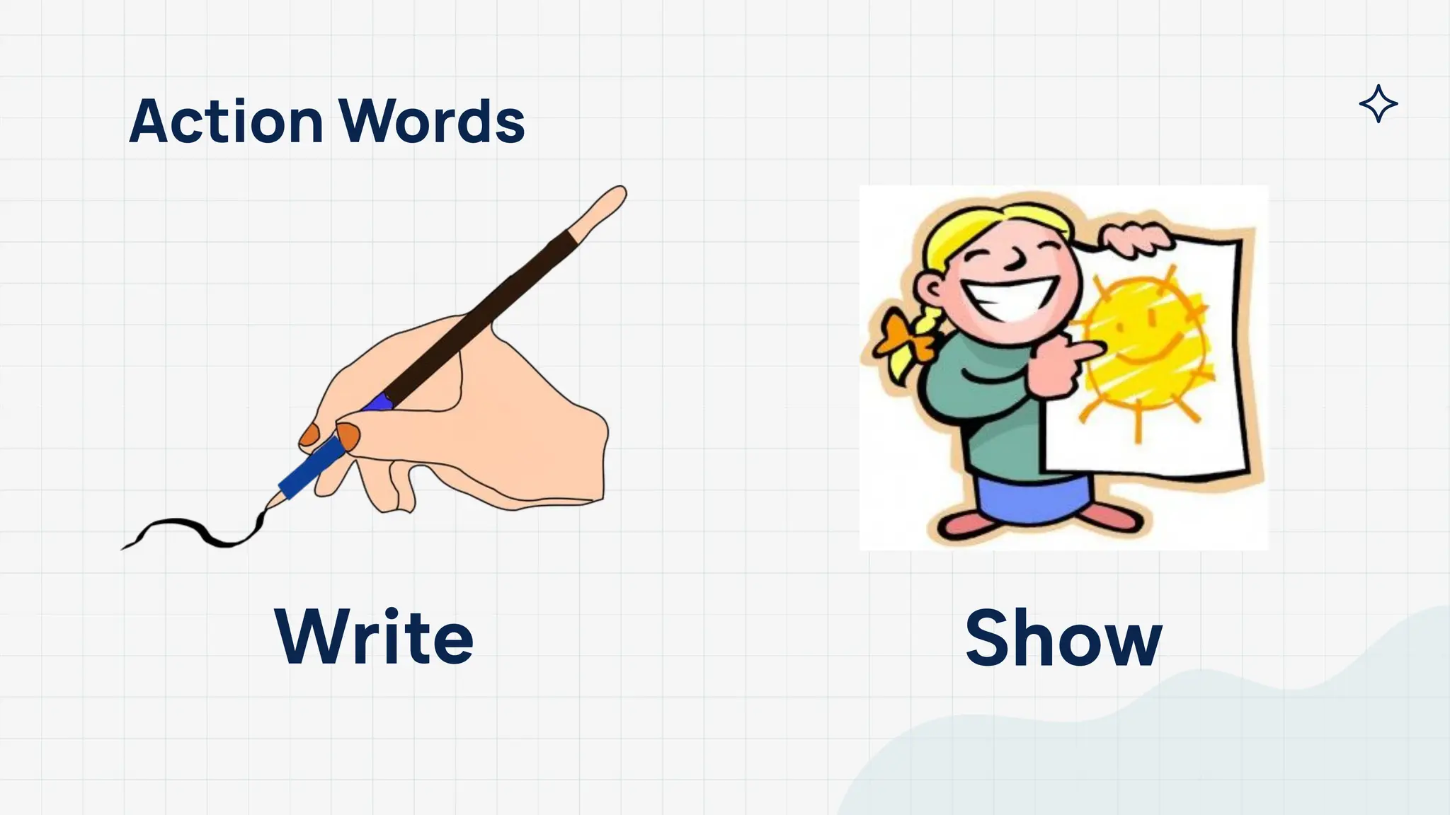 Action Words in English presentation with games | PDF