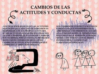 Las actitudes y conductas | PPTX