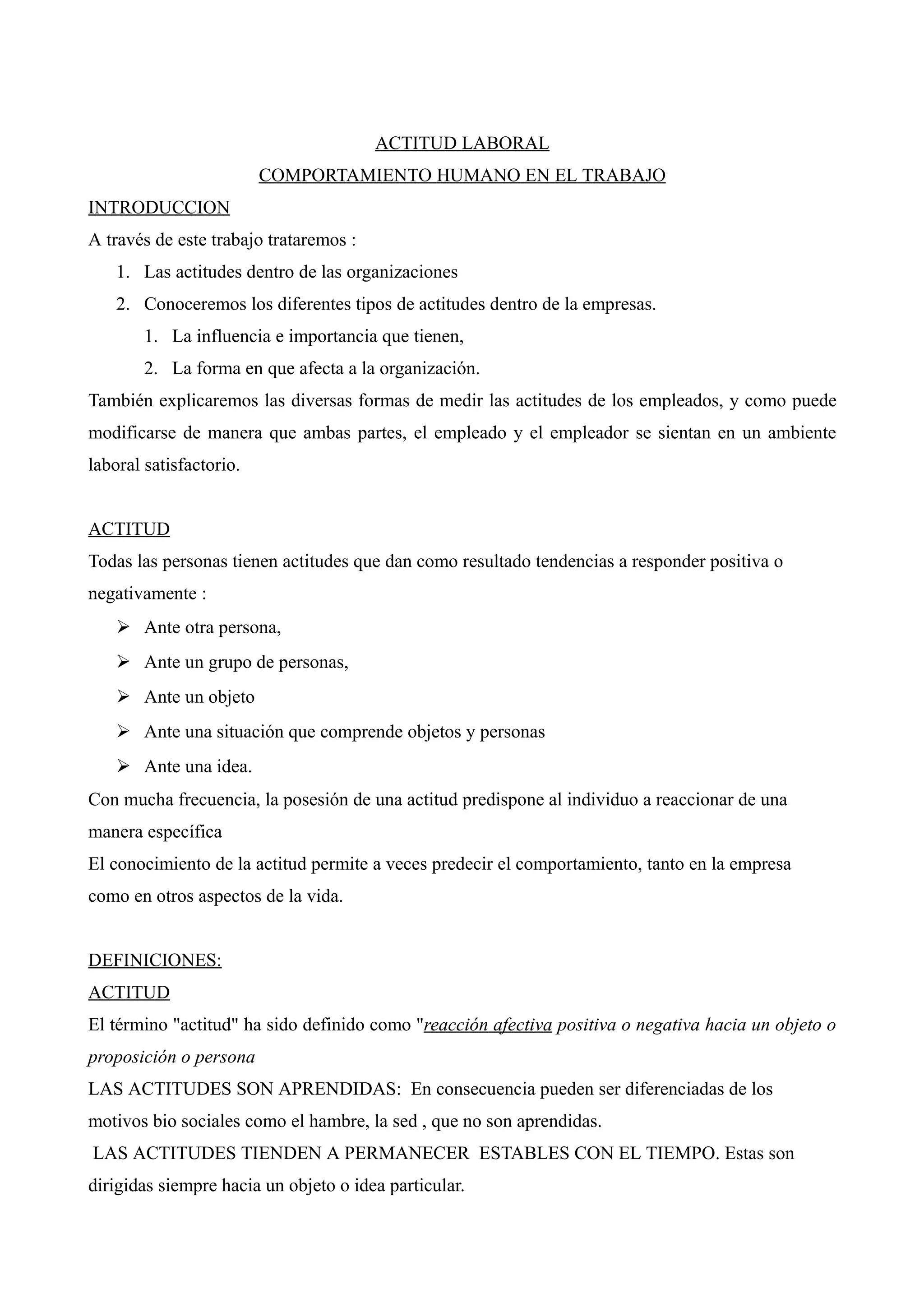 Actitud laboral (1) | DOC