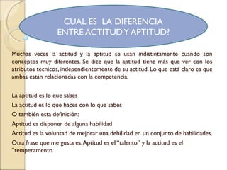Actitud vs aptitud | PPT