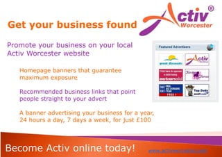 Activ Worcester Business Presentation | PPT