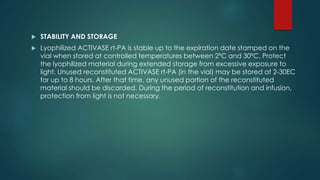 Activase product monograph | PPTX