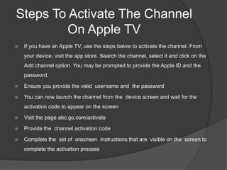 Activate abc Channel On Roku | PPTX