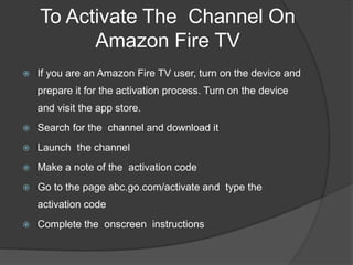 Activate abc Channel On Roku | PPT