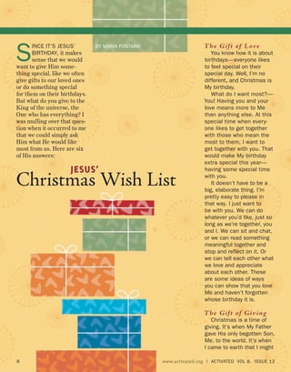 Activated: Jesus' Christmas Wish List | PDF | Christianity | Religion ...