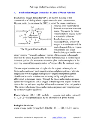 Activated sludge calculations with excel course | PDF