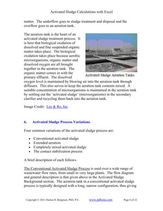 Activated sludge calculations with excel course | PDF