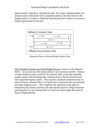 Activated sludge calculations with excel course | PDF