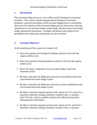 Aeration Tank Design Calculation
