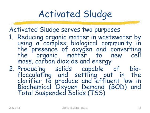 Activated Sludge Process | PPTX | Chemistry | Science