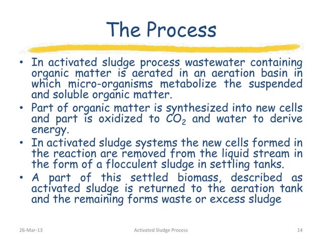Activated Sludge Process | PPTX | Chemistry | Science