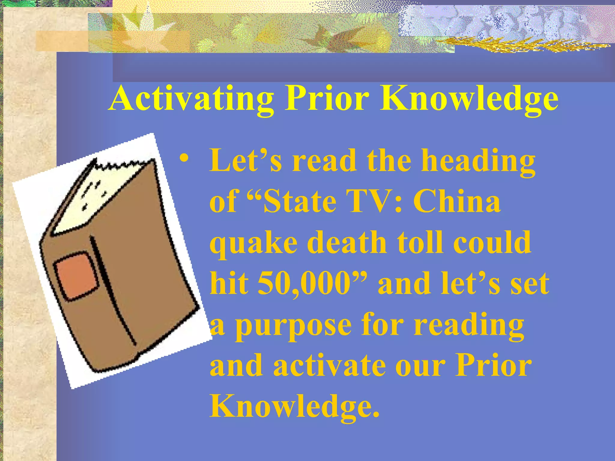 Activating Prior Knowledge | PPT