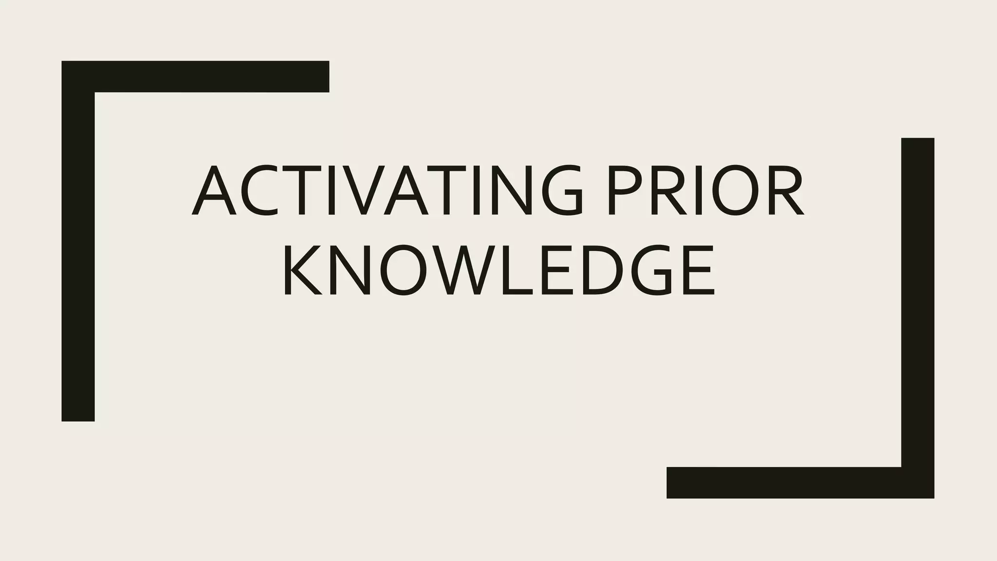 Activating knowledge | PPTX