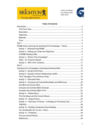 Activating Prior Knowledge Trainers Module | DOCX