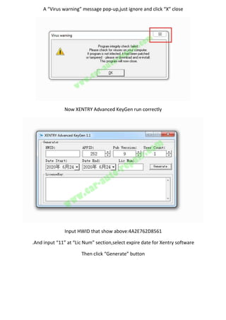 Activating x entry 9.2020