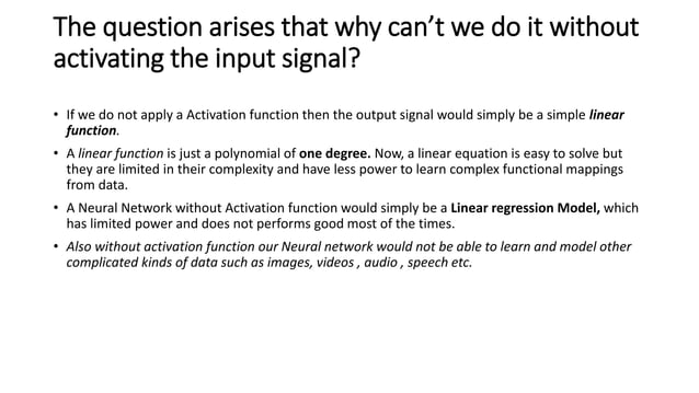 Activation function | PPTX | Artificial Intelligence | Technology ...