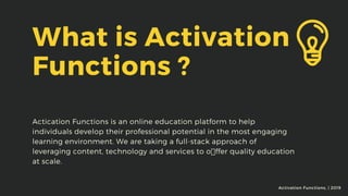 Activation functions presentation | PDF