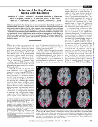 Activation of auditory cortex during silent lipreading | PDF