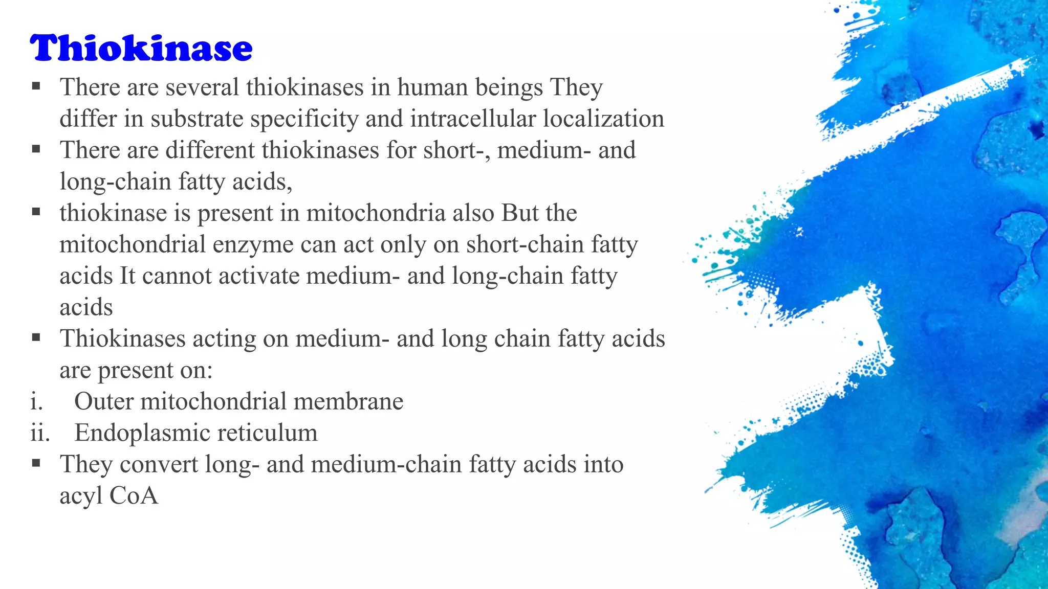 lipid metabolism (Activation of fatty acid ,oxidation of fatty acids) | PDF