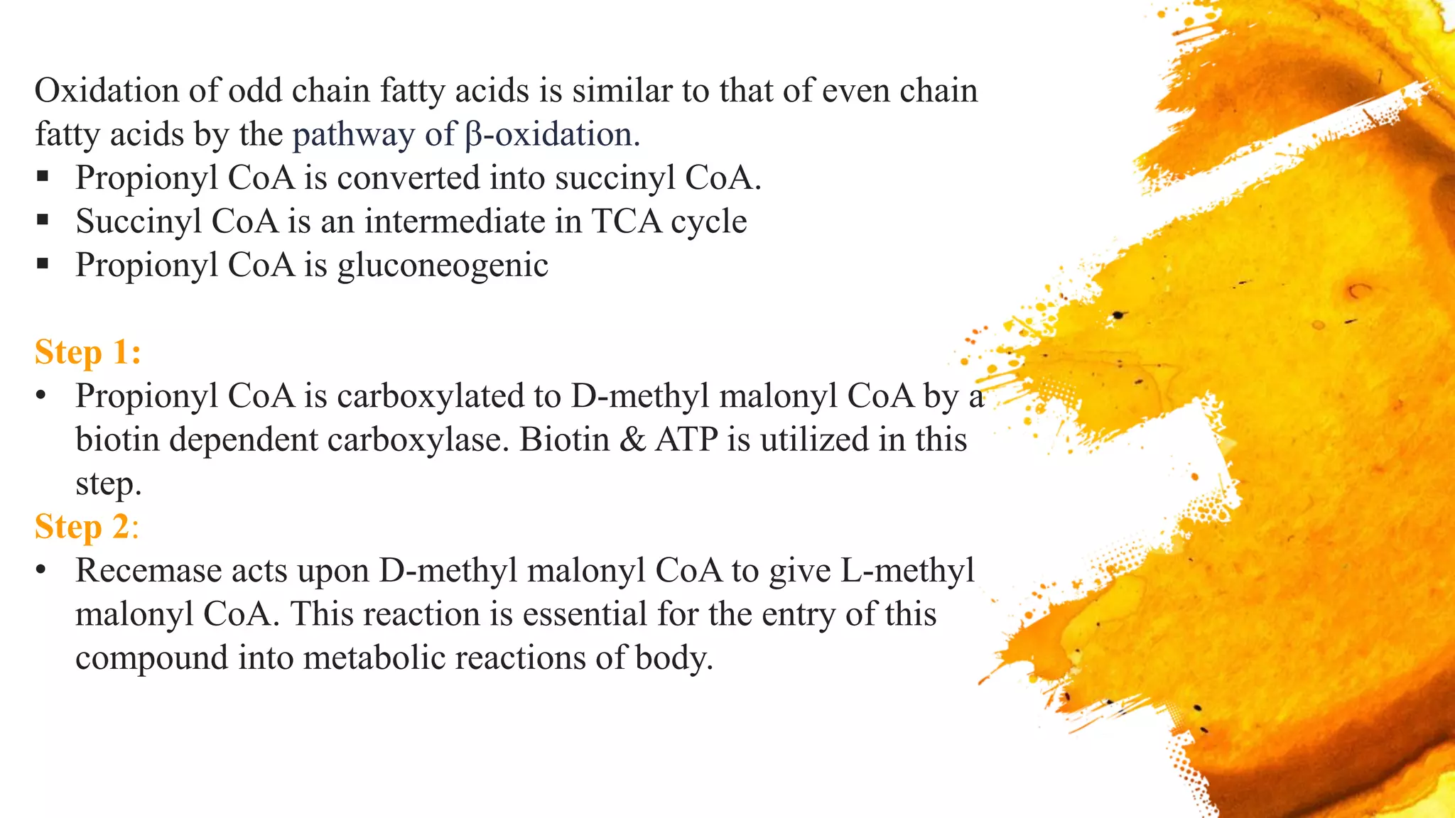 lipid metabolism (Activation of fatty acid ,oxidation of fatty acids) | PDF