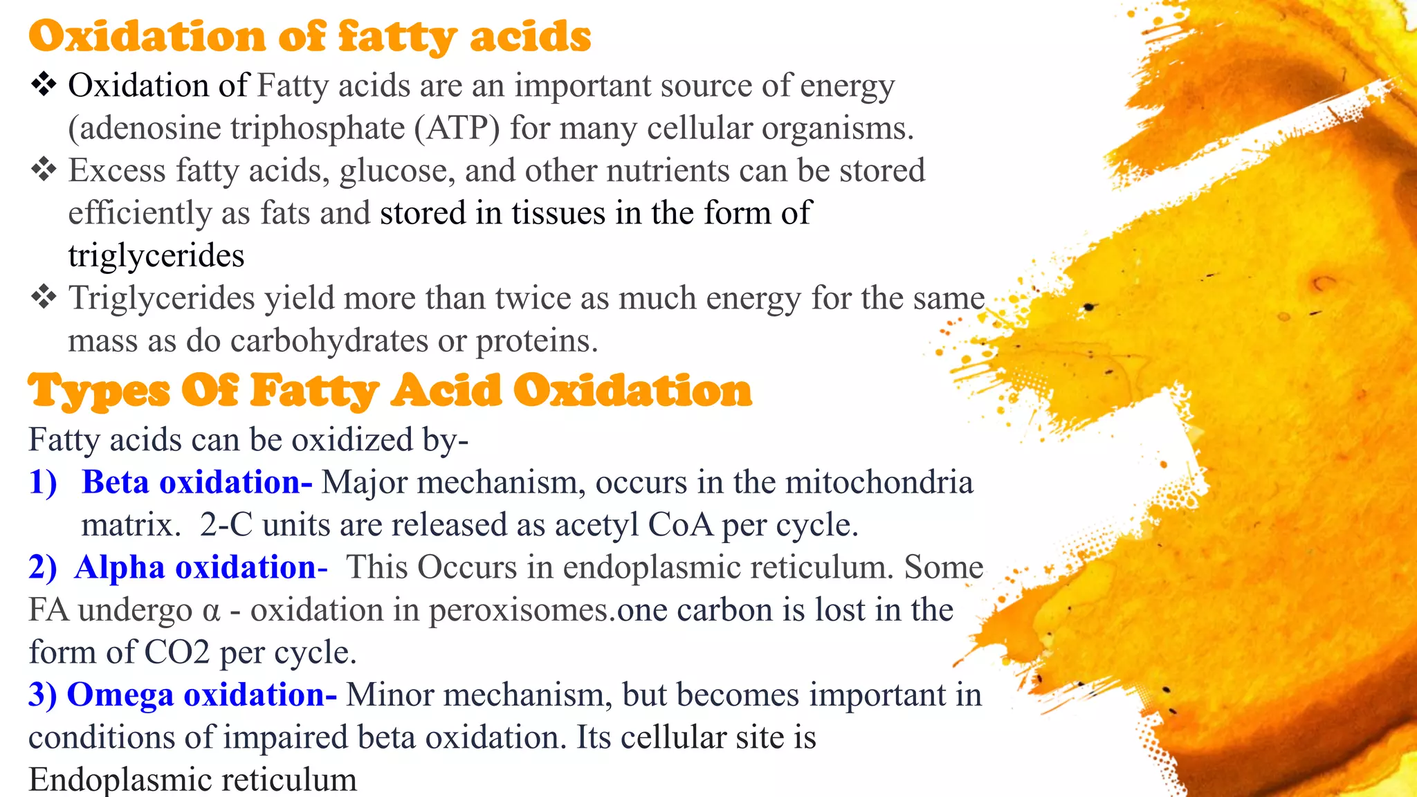 lipid metabolism (Activation of fatty acid ,oxidation of fatty acids) | PDF