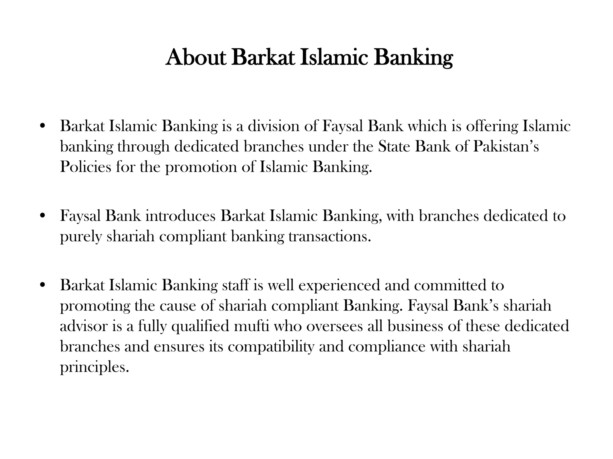 Activation plan faysal bank (barkat islamic banking) | PDF