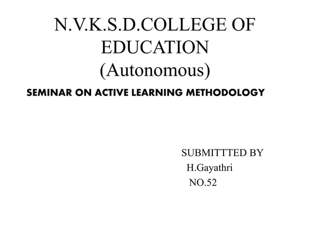 Active learning methodology | PPTX