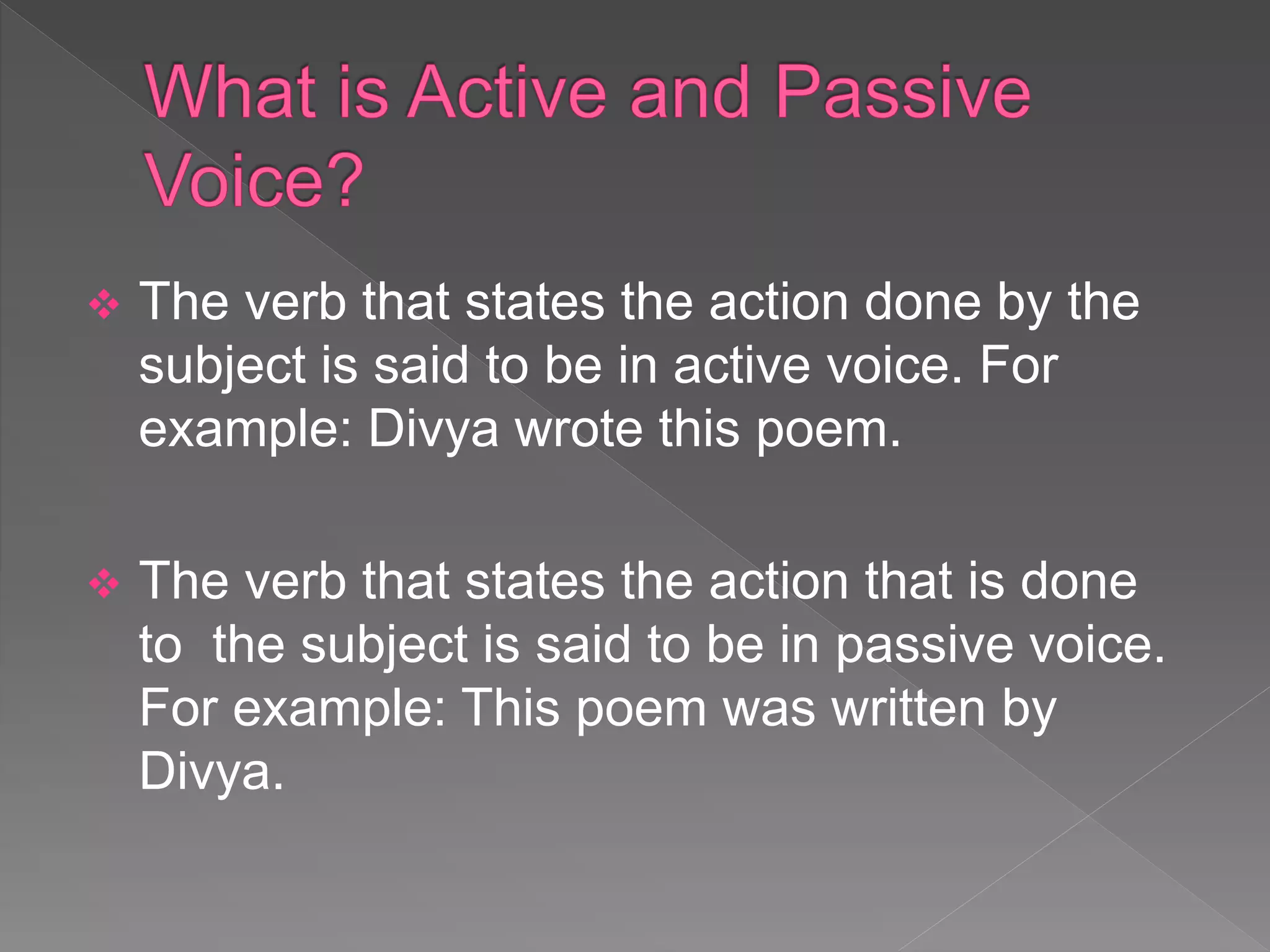 Active and passive voice | PPTX