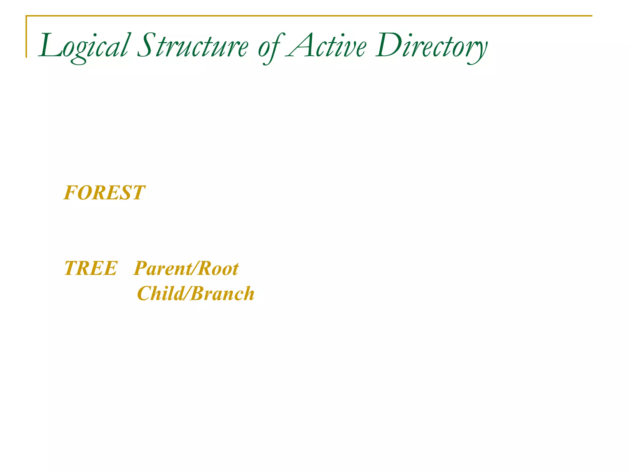 ACTIVE-DIRECTORY.ppt | Operating Systems | Computer Software and Applications