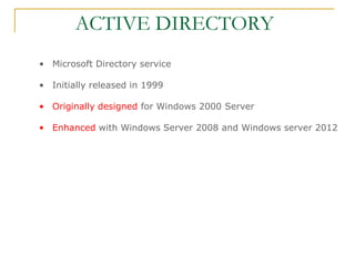 ACTIVE-DIRECTORY.ppt | Operating Systems | Computer Software and Applications