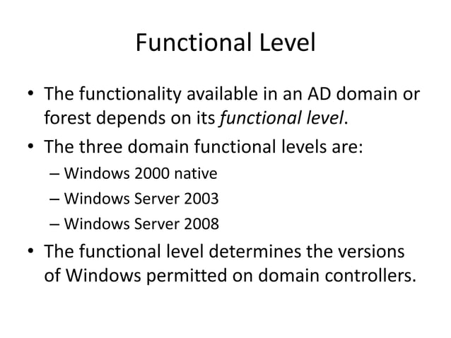 Active Directory Domain Servicespptx Databases Computer Software